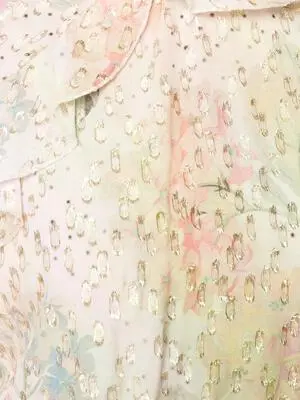 Red Valentino Metallic Embroidered Floral Blouse