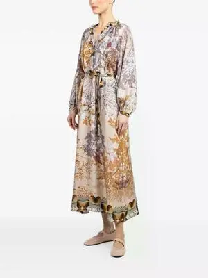 PIERRE-LOUIS MASCIA Aloe Floral-print Long-sleeve Dress