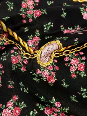 Dolce & Gabbana Floral Scarf - Black