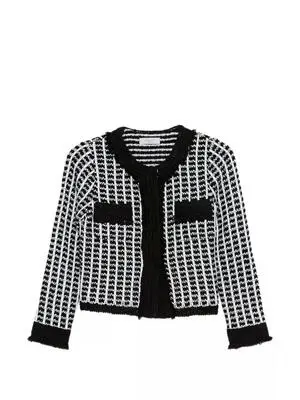 CHARLOTT And White Check Frayed Jacket