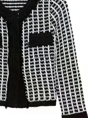 CHARLOTT And White Check Frayed Jacket
