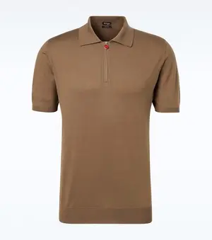 Kiton Cotton Half-zip Polo Shirt - Green