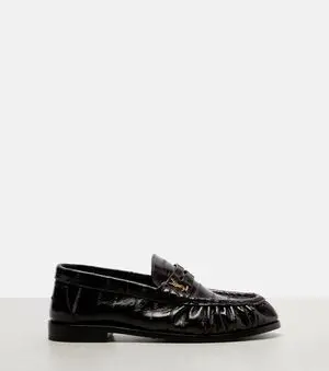 Saint Laurent Eel Leather Loafers - Brown