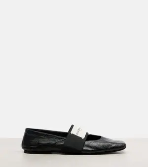 Givenchy Sliced Square Leather Ballet Flats