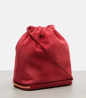 Alaïa Le Pochon Suede Bucket Bag - Red