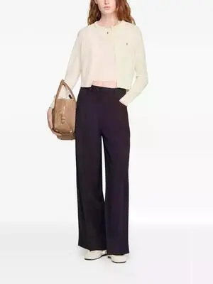 Sandro Padded Round Neck Cardigan