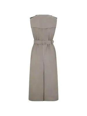 MOORER Sleeveless Double-breasted Belted Coat - Grey