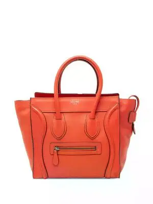 Celine 2013 Micro Leather Luggage Tote Bag Orange