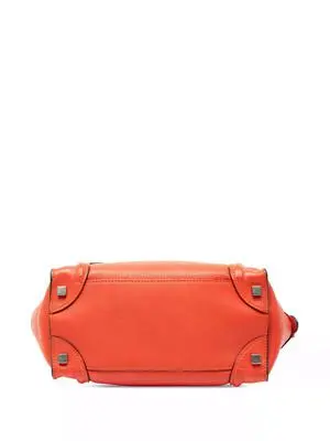 Celine 2013 Micro Leather Luggage Tote Bag - Orange