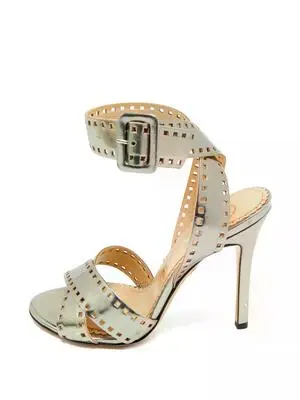 CHARLOTTE OLYMPIA Tone Criss-cross Stiletto Sandals - Silver