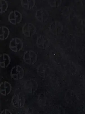 Giorgio Armani Tonal Logo Neck Tie - Black