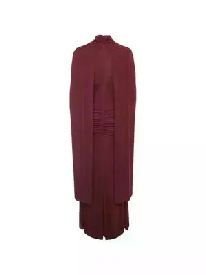 CHATS BY C.DAM Cape Detail Maxi Dress - Red