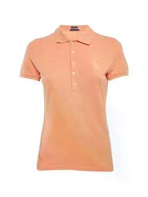 Polo Ralph Lauren Embroidered Logo Cotton Polo Top - Orange