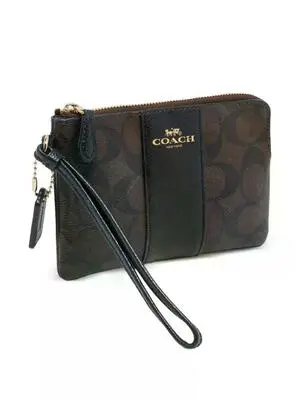 COACH VINTAGE Signature Corner-zip Clutch Bag