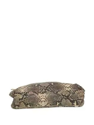 Dkny Snakeskin-embossed Shoulder Bag With Chain Strap - Neutrals