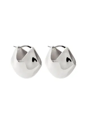 Khaite Lotus Palladium-plated Hoop Earrings - Silver