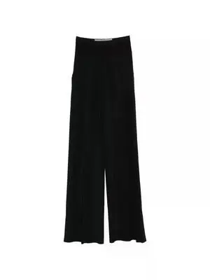 Rick Owens Ribbed Wide Leg Trousers - Black