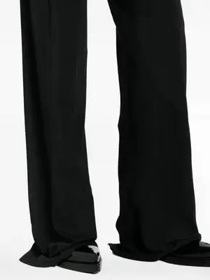 Rick Owens Ribbed Wide Leg Trousers - Black
