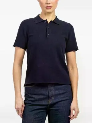 Extreme Cashmere Short-sleeve Polo Top