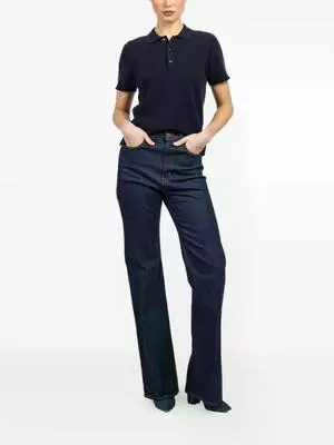 Extreme Cashmere Short-sleeve Polo Top
