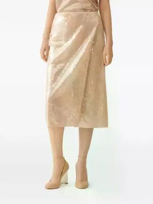 Fabiana Filippi Sequined Wrap Midi Skirt