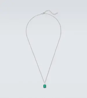 Mateo Sterling Pendant Necklace With Malachite - Silver