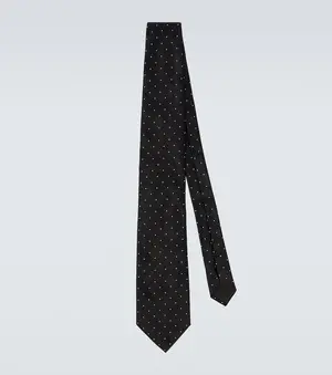 TOM FORD Polka-dot Silk Twill Neck Tie - Black