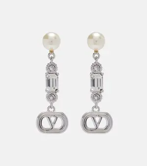 Valentino Garavani Vlogo Swarovski®-embellished Drop Earrings - Silver