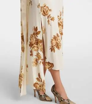 Magda Butrym Floral Print Draped Midi Dress