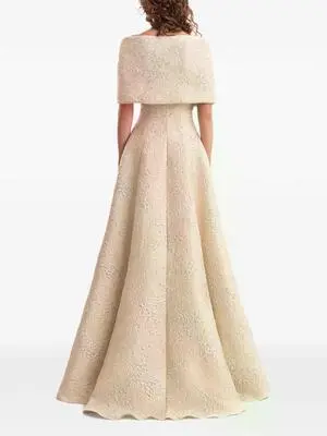 GEMY MAALOUF Jacquard Maxi Dress - Neutrals