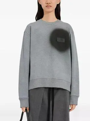 MAISON MARGIELA Crewneck Sweatshirt With Plaque Detail - Grey