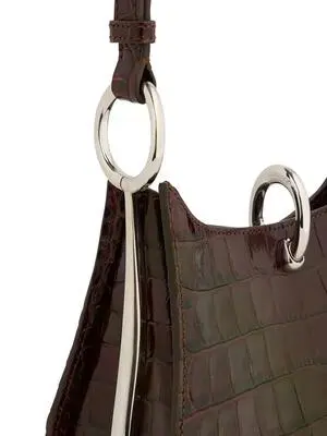 Rabanne Embossed Leather Shoulder Bag - Brown