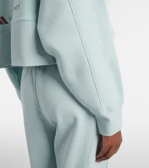 Adidas By Stella McCartney Cropped Cotton-blend Jersey Hoodie