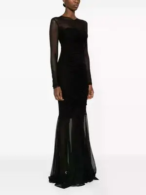 Norma Kamali Shirred Fishtail Gown