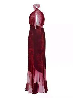 Silvia Tcherassi Raisa Belted Halterneck Maxi Dress