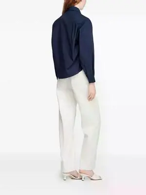 Sandro Embroidered Floral Cotton Blend Shirt