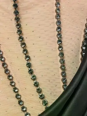 NISSA Crystal-embellished Strapless Satin Maxi Dress