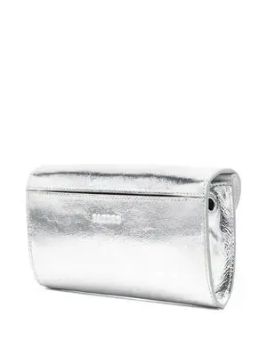 Sandro Mambo Metallic Leather Clutch Bag - Silver