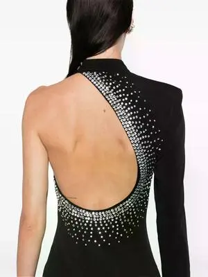 NISSA Asymmetric Maxi Dress With Crystal Embellishment