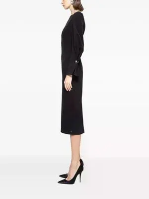 NISSA Cady Midi Dress With Buttoned Cuffs