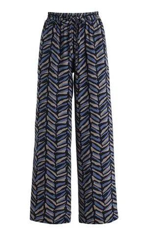 Matteau Silk Drawstring Trousers - Blue