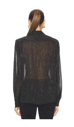 Ronny Kobo Embellished Chiffon Blouse - Black