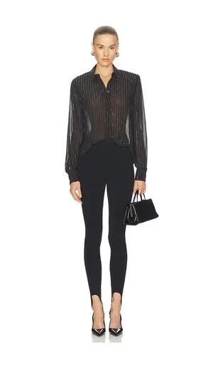 Ronny Kobo Embellished Chiffon Blouse - Black