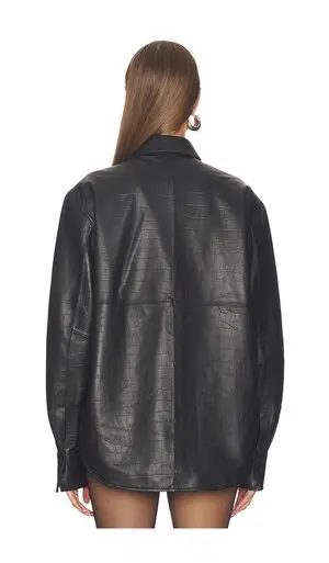 AEXAE Leather Croc Shirt - Black