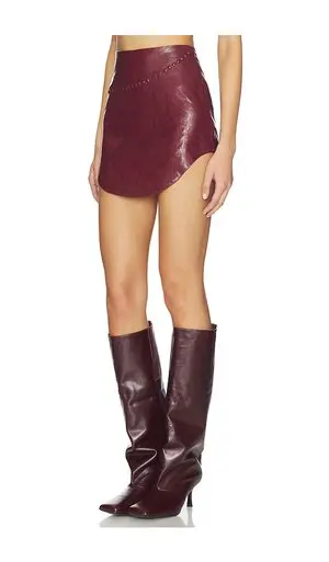 DIESEL® Faux Leather Embellished Mini Skirt