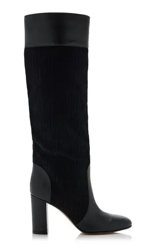 GIANVITO ROSSI Gianvito Rossi Knee-High Corduroy And Leather Boots