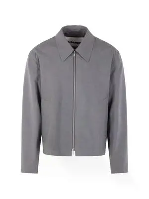 JIL SANDER Zip Fastening Jacket With Buttoned Hem - Grey