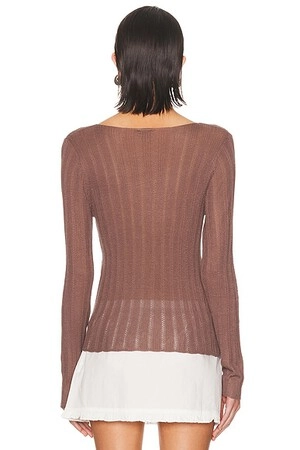 DEIJI STUDIOS Open Work Long Sleeve Top - Hazel
