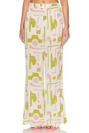 ADRIANA DEGREAS Wide Leg Printed Trousers
