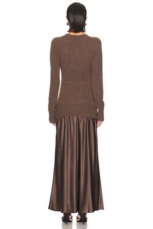 Christopher Esber Orbit Ruched Monument Long Sleeve Dress